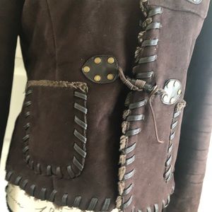 Via Spiga | Jackets & Coats | Via Spiga Faux Suede Leather Hooded ...